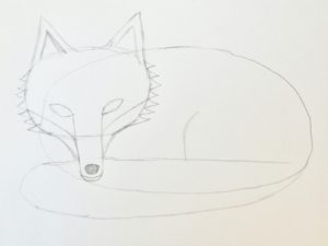 How To Draw A Sleepy Fox [step-by-step] - Birch And Button