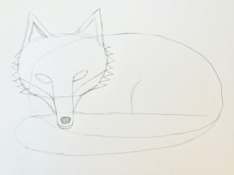 How To Draw A Sleepy Fox [step-by-step] - Birch And Button