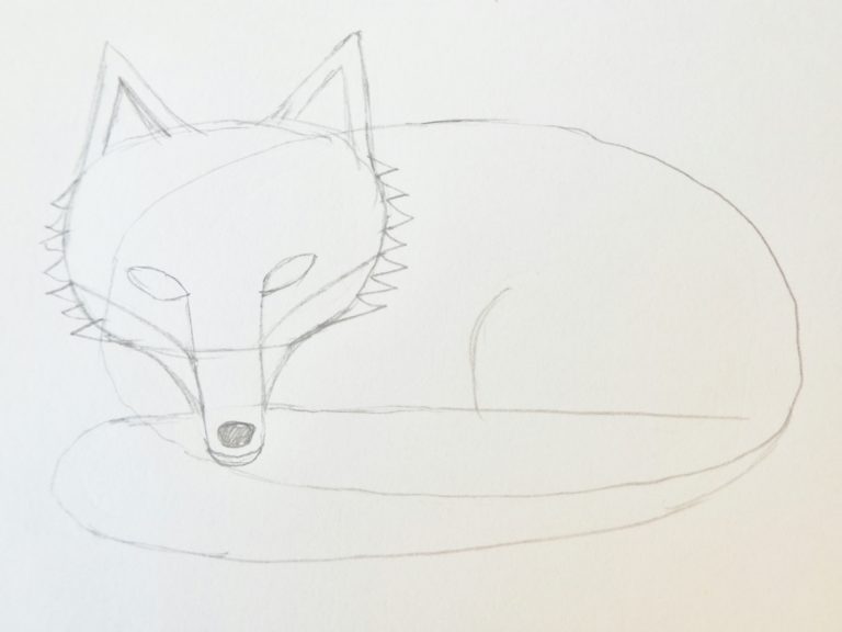 How To Draw A Sleepy Fox [step-by-step] - Birch And Button