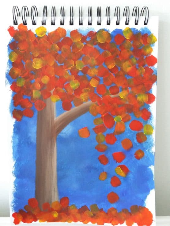 How To Paint An Autumn Tree With Acrylics - Birch And Button