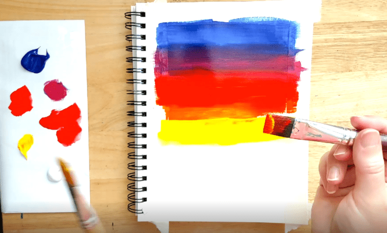 How to paint a sunset [9 simple steps + video] - Birch And Button